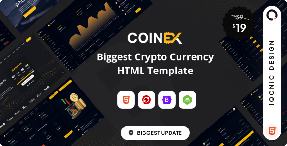 ICO Bitcoin And Crypto Currency HTML Template | COINEX | Iqonic Design