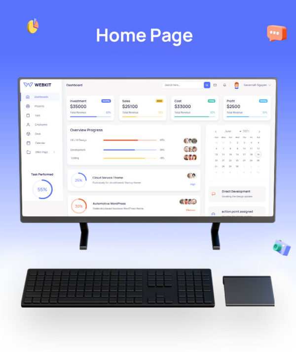 Free Admin Template HTML for Project Management | Webkit | Iqonic Desi