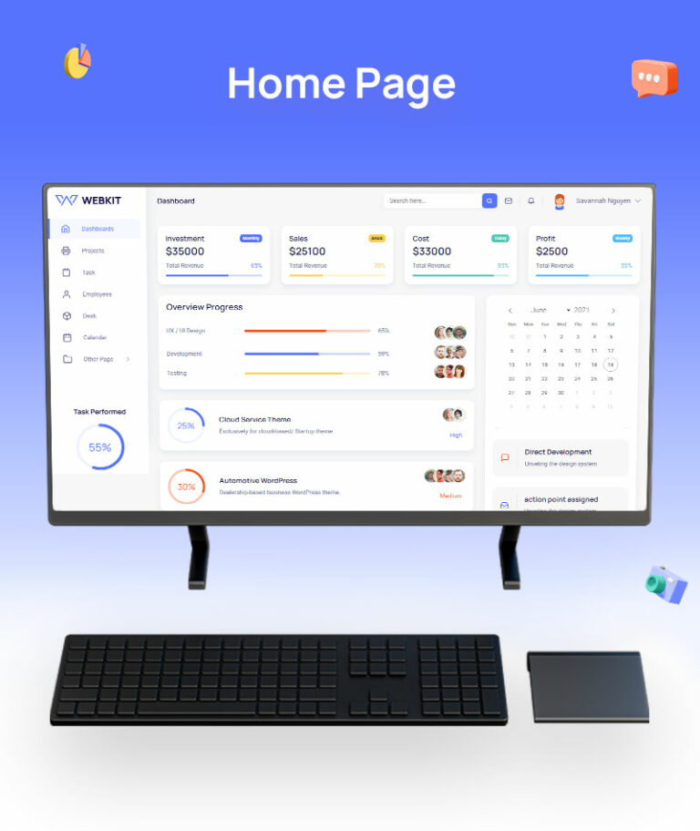 Free Admin Template HTML for Project Management | Webkit | Iqonic Desi